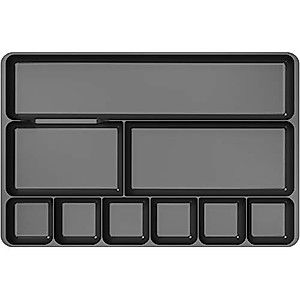 Deflecto 38104 Sustainable Office Desktop Organizer, 1" x 14" x 9", Black