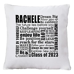 Let's Make Memories Personalized Dream Big Graduation Pillow - Celebrate The Grad - Class of 2023 - Customize with Name & Year - Black/White