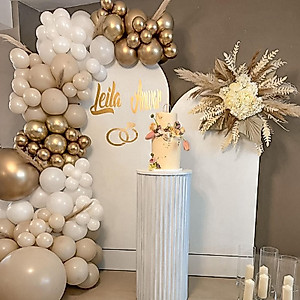 White Sand Gold Balloons Garland Arch,102 pcs Beige White Gold Balloons with for Boho Wedding Baby Bridal Shower Engagement Anniversary Birthday Decorations