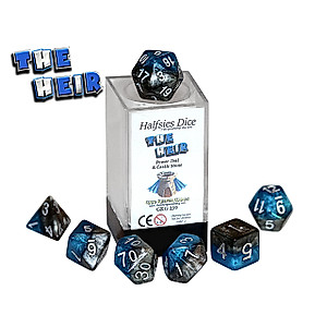 Gate Keeper Games & Dice Gate Keeper Games The Heir Halfsies Dice - 7 Die Polyhedral RPG Gaming Dice Set - Power Teal & Castle Stone