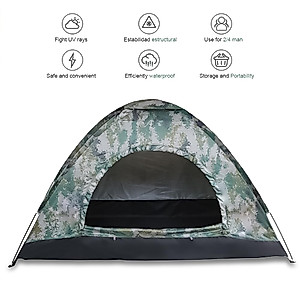 Generic Outdoor Camping Dome Tent, 3-4 Person Waterproof Family Tent with Rainfly, Lightweight and Suitable for Backpacking, Hiking, Traveling