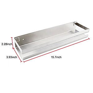 Bathroom Shower Caddy, Stainless Steel Shower Shelf Caddy Rack Storage for Kitchen Basket Organization -15.7 inch Silver