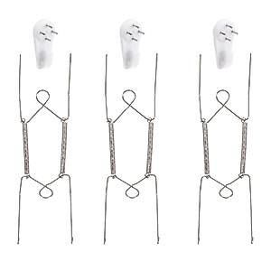 uxcell 3 Pieces Plate Hanger, 8 Inch Stainless Steel Invisible Wall Plate Hangers with 3Pcs Wall Hooks for Decorative Plates, Silver