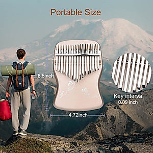 ALAUTRY Kalimba Thumb Piano 17 Keys, Portable Mbira Finger Piano with Music Books & Tuning Hammer, Gifts for Kids Adults Beginners Professional…