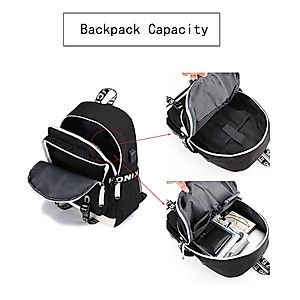 TIMMOR MAGIC Anime SK8 Cosplay The Infinity Laptop Backpack with USB Charging Port, Middle School College Bookbags for Women Men.(Black4)