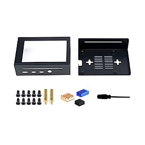 waveshare Aluminum Alloy Case with 3 PCS Heatsinks for Raspberry Pi 4, Metal Case Designed for Raspberry Pi 4B,Compatible 3.5inch RPI LCD (A)/(B)/©