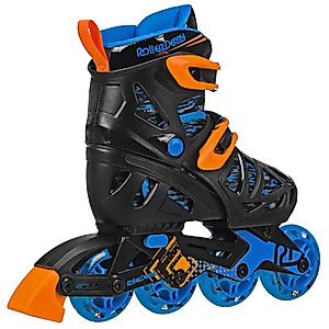 Roller Derby Tracer Boy's Adjustable Inline Skates,Black/Blue/Orange Tracer