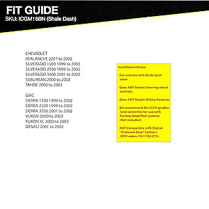 SCOSCHE Install Centric ICGM16BN Compatible with Select 1999-2002 GM Trucks ISO Double DIN Shale Complete Basic Installation Solution for Installing an Aftermarket Stereo,Black