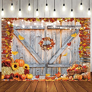 LTLYH 7x5ft Fall Thanksgiving Backdrop Thanksgiving Photo Backdrop Autumn Pumpkin Patch Background Fall Harvest Barn Party Banner 183