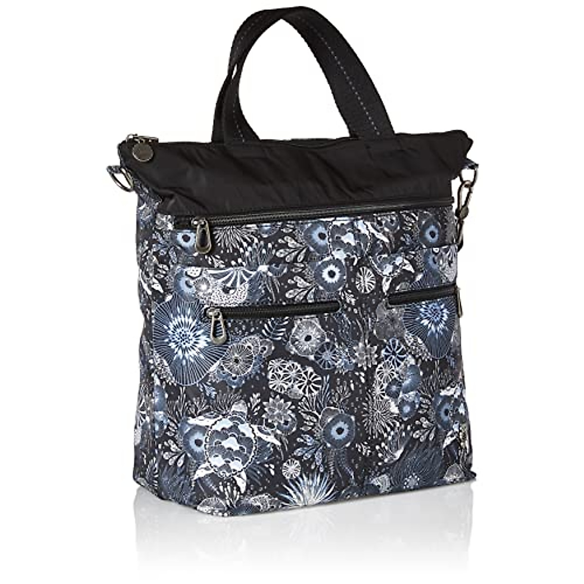 Sakroots Womens Eco-twill Berkeley Convertible Tote in REPREVE Eco Twill, Midnight Seascape, One Size US
