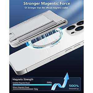 2-in-1 Magsafe Wallet, Up-grade with iPhone Wallet and Adjustable Stand, Open ID Window, Magnetic Wallet for iPhone 15/14 Pro Max/14 Pro/14/14 Plus/13/12 Series, 9 Cards Holder, Vegan Leather, Gray