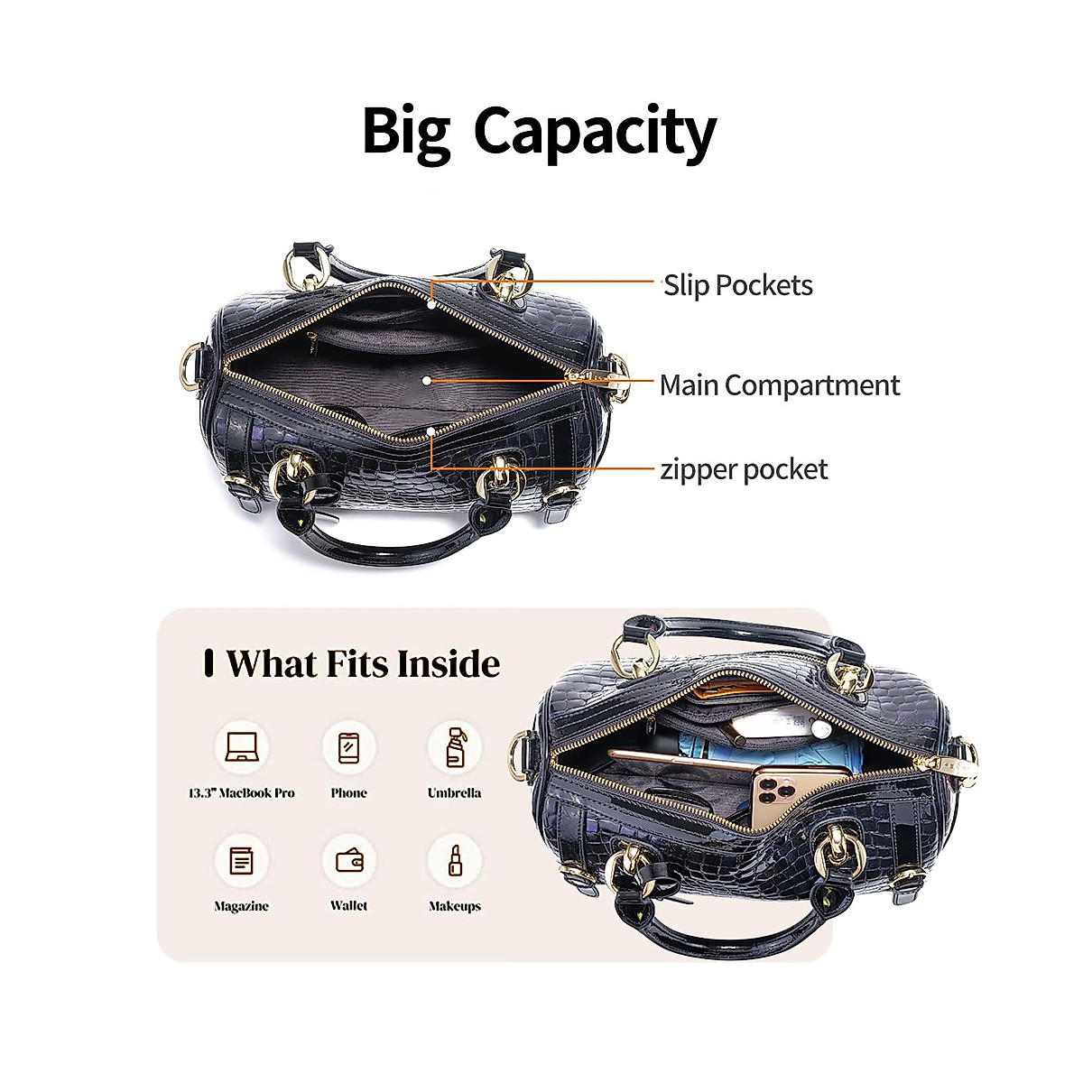 FEIMINA High-End Genuine Leather Shoulder Bag for Women, Stylish Handbag for Ladies, Refined Tote Purse, Crossbody Bag (Blue)