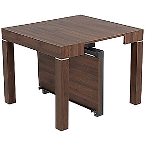 55 Downing Street Warhol Modern Distressed Walnut Wood Rectangular Dining Table 59 1/4" x 35 1/2" Brown 2-Leaf Extension for Spaces Living Room Bedroom Bedside Dining Room Entryway House Office