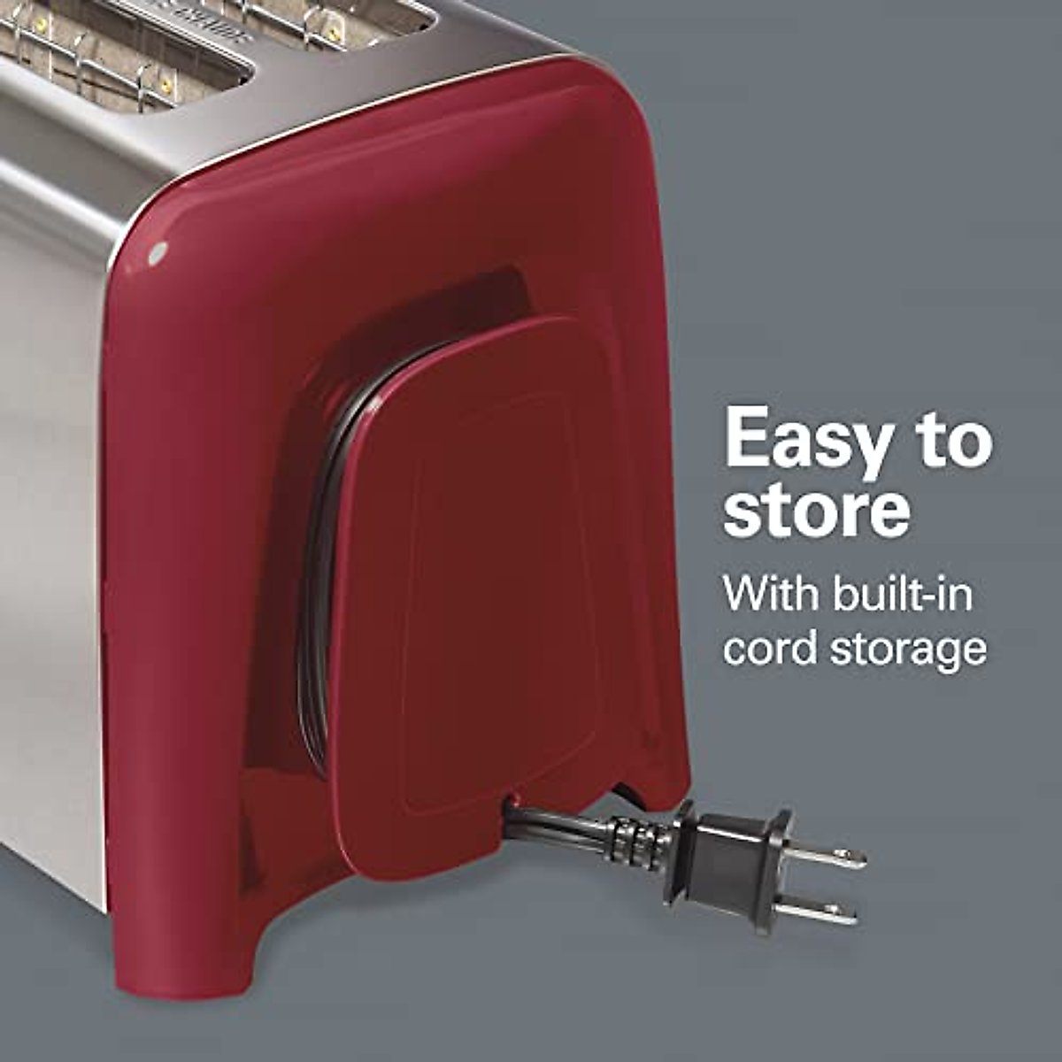 Hamilton Beach 2 Slice Toaster with Extra Wide Slots, Shade Selector, Auto-Shutoff, Cancel Button and Toast Boost, Red
