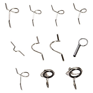 Fly Rod Guides Set, Hard Snake Ring Hook Keeper Fishing Rod Guide Tip Repair Kit Rod Cases & Tubes