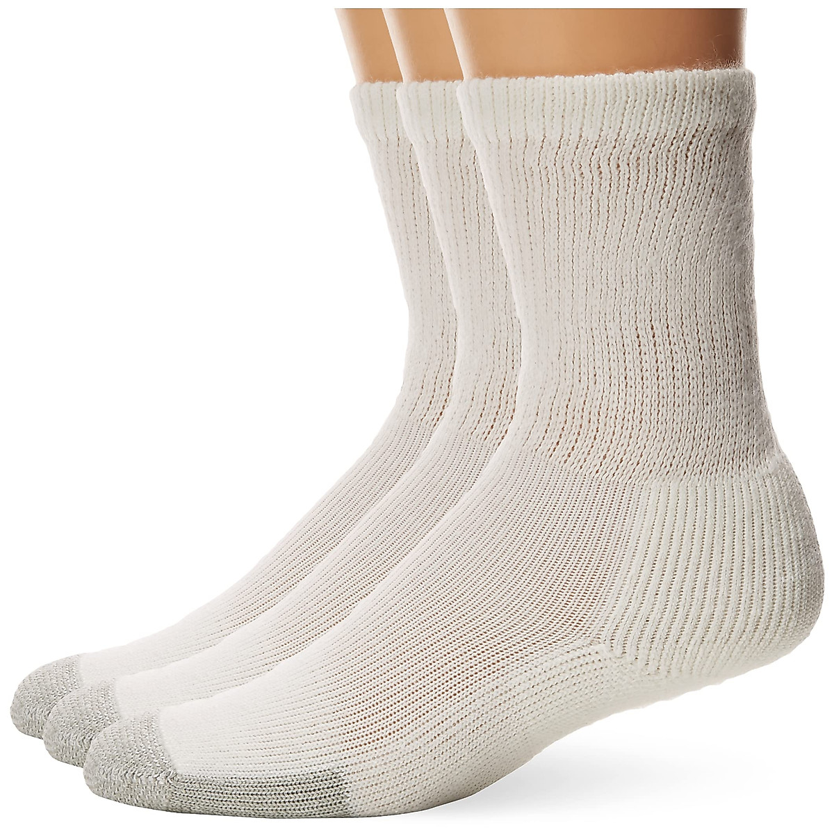Thorlos TX Max Cushion Crew Tennis Socks, White (3 Pairs), X-Large
