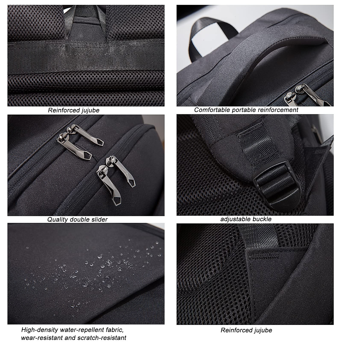 Seekvigor Laptop Backpack for Men, Business Computer Backpack with USB Charging Port, 28L Water Resistant College Backpack with Laptop Compartment for 15.6 Inch Notebook, Black