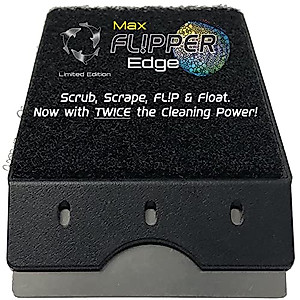 FL!PPER Flipper EDGE MAX Tang Limited Edition Floating Magnetic Aquarium Cleaner | 2-In-1 Dual Blade Scrubber & Scraper Tools for Efficient Fish Tank Glass & Acrylic Surface Maintenance