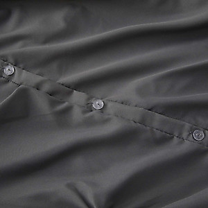 Nestl Grey Duvet Cover Queen Size - Pintuck Queen Duvet Cover Set, 3 Piece Double Brushed Duvet Covers with Button Closure, 1 Pinch Pleated Duvet Cover 90x90 inches and 2 Pillow Shams