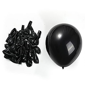 KOMOREBI Matte Black Balloons 10 Inch 100pcs Pearl Black Balloons Black Latex Balloons for Birthday Engagement Wedding Party Decorations
