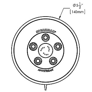 Speakman S-3010 Neo Anystream High Pressure Adjustable 2.5 GPM Shower Head, Polished Chrome