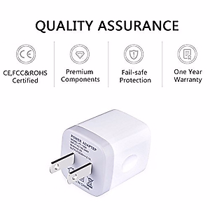 Wall Charger, USB Brick 3Pack 2.1A/5V Dual Port USB Plug Charger Cube Power Adapter Fast Charging Block for iPhone 14 13 12 X 8 7 6 Plus 5S,iPad,Samsung Galaxy S8 S7 S6 Edge,LG,ZTE,Moto,Android Phone