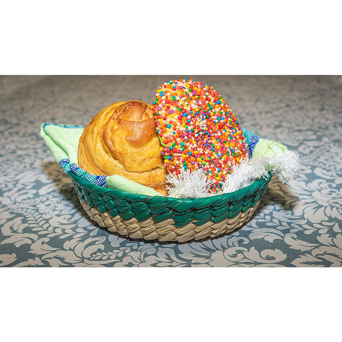 Mexican Tortilla Basket Set - Large Tortilla Warmer 8 inches - Vibrant Tortilla Holder, Pancake Warmer, Taco Keeper - Authentic Tortillero Set for Kitchen, Party Mexican Décor (3, 1/2 Kg)