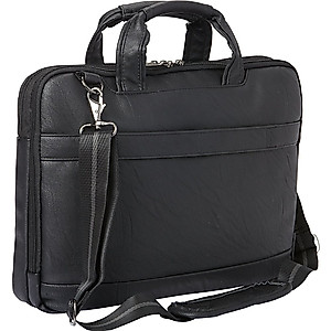 Kenneth Cole Reaction ProTec Faux Pebbled Leather Slim 16" Laptop Business Briefcase / Tablet Bag, Black