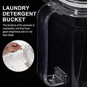 Cabilock Laundry Detergent Basket Washing Powder Container Plastic Laundry Hamper with Lid Spoon for Detergent Laundry Condensate Bead 18x29CM