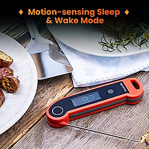 SMARTRO ST49 Digital Thermocouple Instant-Read Meat Thermometer for Food, Grilling, BBQ, Kitchen Cooking, Oil Deep Frying & Candy (Red)