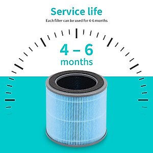 Breabetter 2-Pack H201 True HEPA Replacement Filter Compatible with Homvana H201 Purifier and also compatible with TEC.Bean JH50G-M, 3-in-1 True HEPA Filters