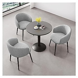 Office Reception Room Club Table,1 Table 3 Chairs,Small Conference Room Tables,Coffee Table And Chair Set,Round Table Simple Kitchen Dining Table,Meetings Negotiation Table,Save Space ( Color : Light