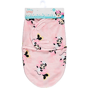 Disney Minnie Mouse Single Ply Baby Swaddle Sack, Easy Wrap Infant Swaddling Blanket, Soft Comfort Swaddler/Hospital Swaddles for Newborns, Polka Dot