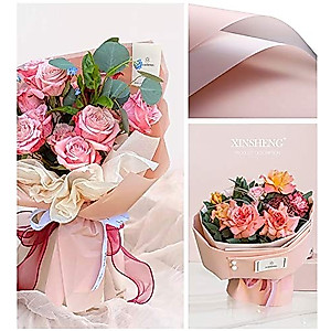 XICHEN 24 Counts /8 Colors Florist Bouquet Supplies,DIY Crafts,Gift Packaging or Gift Box Packaging, pearl and matte two-color Double sided flowers wrapping paper 22.8x22.8Inch