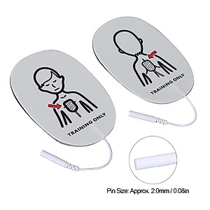 2pcs Electrode Training Pads, Self Adhesive Training Replacement Pads for Practi Trainer 2.0mm, Electrode Trainer Practice Pads for XFT AED Trainer