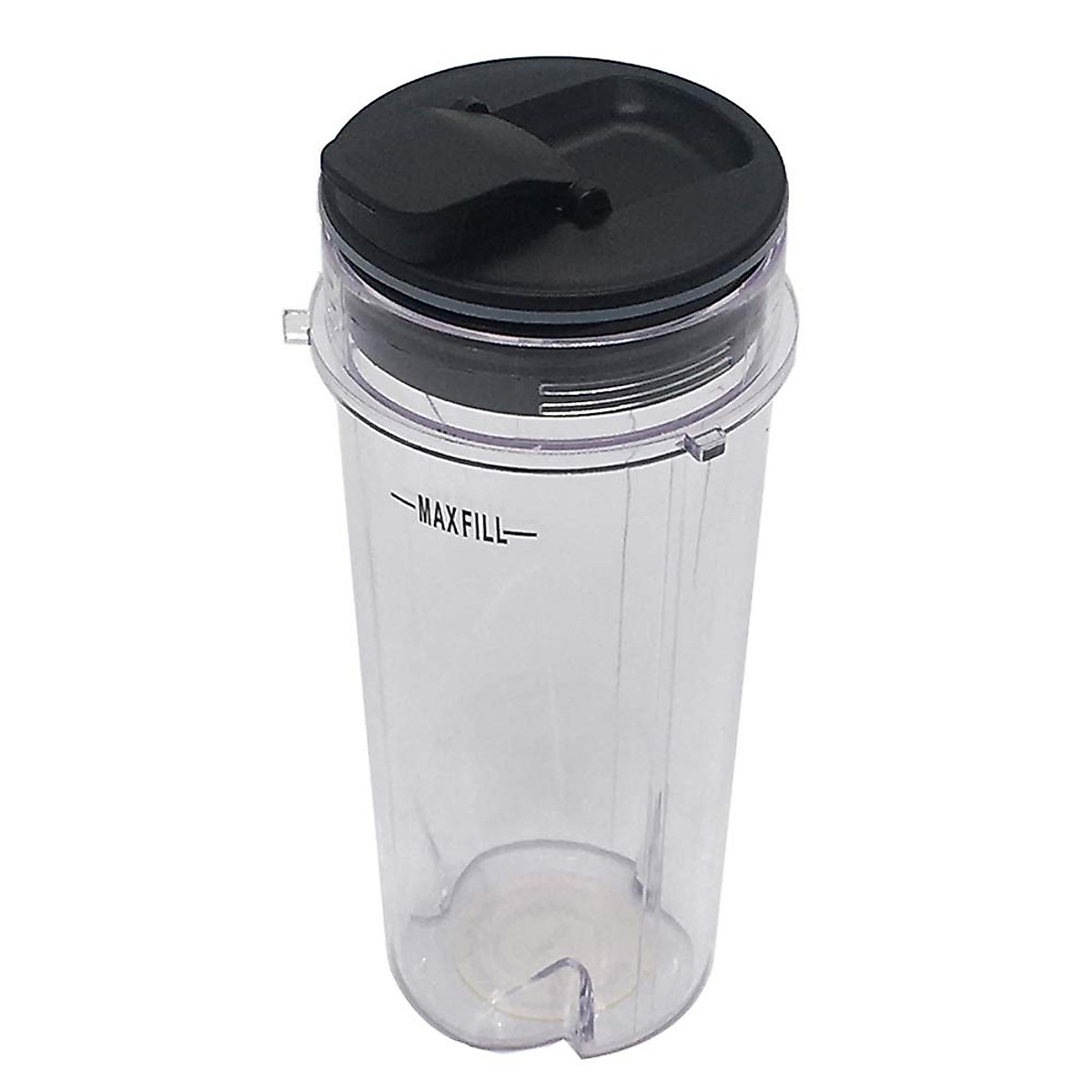Joystar Replacement Parts Two Pack 16-Ounce (16 oz.) Single Serve Cup with spout lid for Nutri Ninja BL203QBK/BL208QBK/BL207QBK/BL206QBK/BL209/BL201C/BL201/BL200/BL100/BL101/BL102