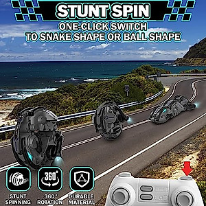 LEAMBE RC Cars Remote Control Car, RC Stunt Snake Car 360°Roll Toys for Boys Age 8-12, Toys for 6 Year Old Boys Outdoor Toys Car Racing Games 2 Batteries