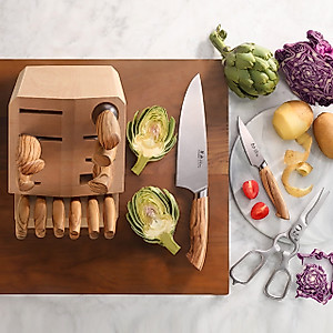 Cangshan OLIV Series 15-Piece Knife Block Set, Forged Swedish 14C28N Steel, Maple Block, 501691