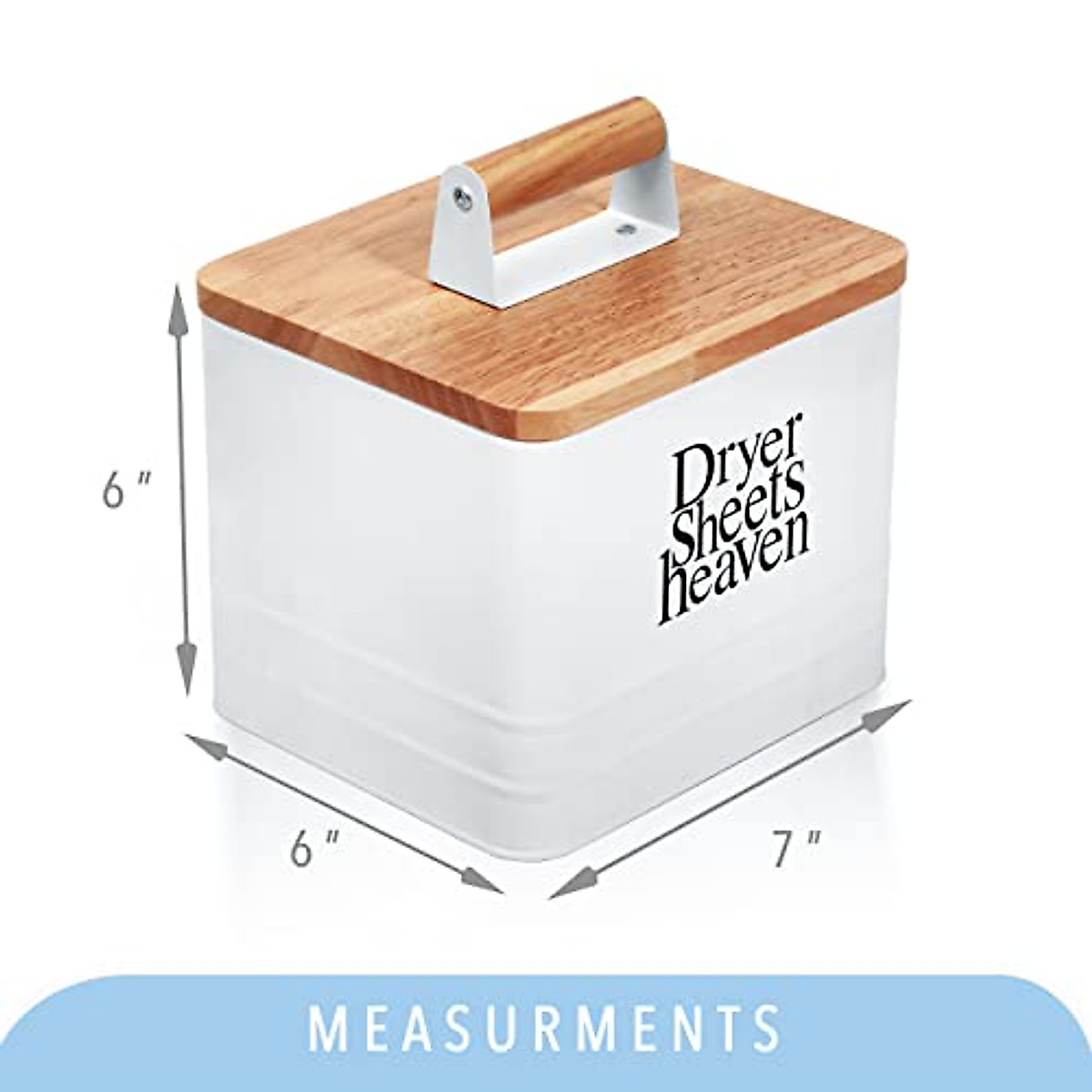 Bodoobo Dryer Sheet Holder for Better Laundry Room Organization Supplies - Dispenser Bin and Practical Decor for Storage - Rustic Farmhouse Design with Practical Wooden Container Lid