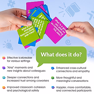 We! Connect Cards - Icebreaker Conversation Card Games | Conversation Starter Cards | Team Building Games for Work | Connections Game & Group Games for Adults | Featured by TEDx (60 Cards)