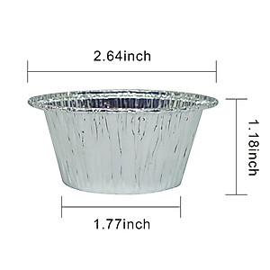 MYStar 2.6" Disposable Aluminum Foil, Mini Cupcake/Muffin Baking Cups, Pack of 150