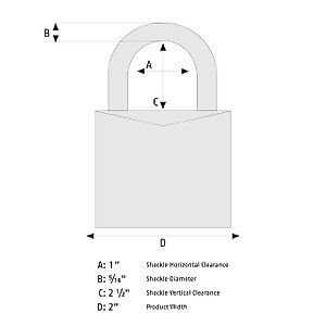 ABUS 180/50 Solid Brass Combination Padlock, Long Stainless Steel Shackle (2-1/2")