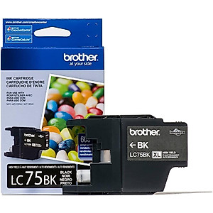 Brother Printer LC752PKS 2 Pack of LC-75BK Cartridges Ink - Retail Packaging