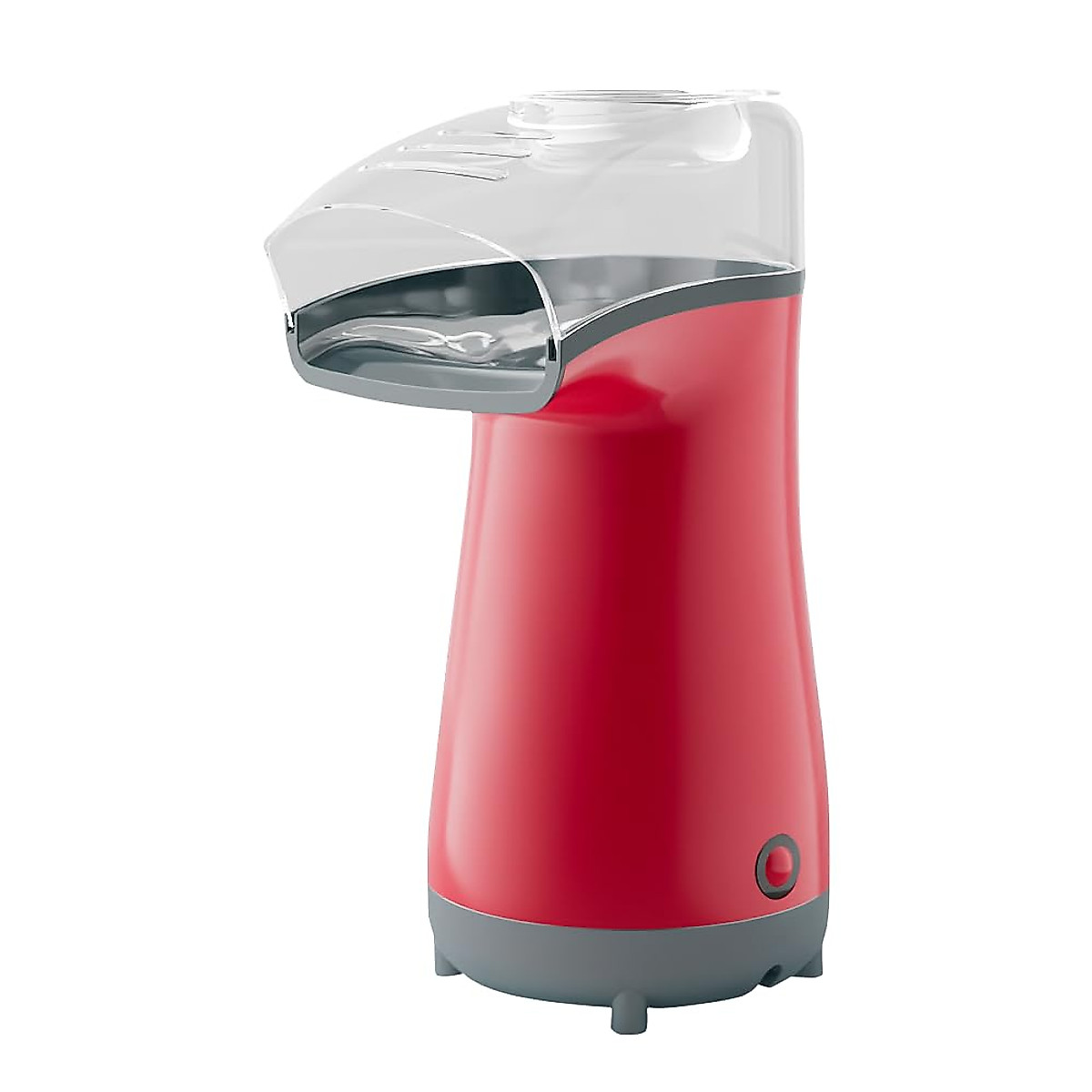 Dzmb quick and easy hot air popcorn machine with measuring cup, oil-free popcorn machine with on/off switch is suitable for family movie night parties. (Red)