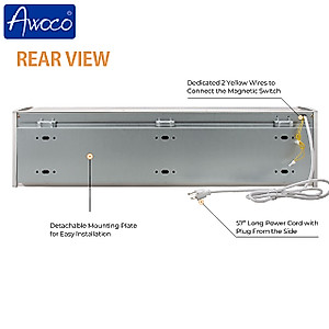 Awoco 72" Elegant 2 Speeds 1800CFM Commercial Indoor Air Curtain, CE Certified, 120V Unheated - Door Switch Included