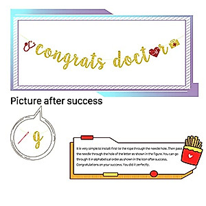 Gold Glitter Doctor Decorations, Congrats Doctor Banner, 2022/2023 Doctor Graduation Sign, School Nurse Office Decorations