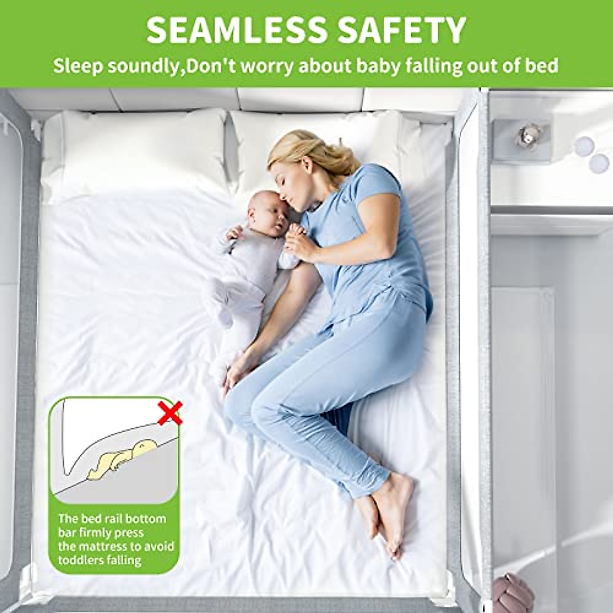 melafa365 Bed Rails for Toddlers, Upgrade Baby Bed Rail Guard Height Adjustable Specially Designed for Twin, Full, Queen, King Size - Safety Bed Guard Rails for Kids