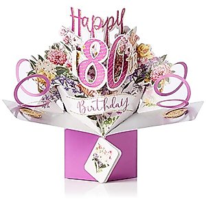 Happy 80th Birthday Pop-Up Greeting Card Original Second Nature 3D Pop Up Cards