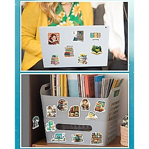 100 Pcs Book Stickers for Kids Teens, Bookish Reading Stickers for Students Teachers, Girls Boys Book Lovers Gifts Accessories, Cute Bookish Decorations for Kindle Water Bottles Laptop
