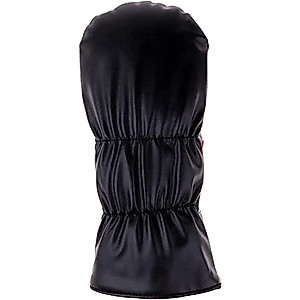 SGerste 1 or 3Pcs Golf Headcovers Set 1 3 5 Driver & Fairway Woods Head Covers with Elastic Closure Waterproof PU Leather Golfer Equipment Gift (Black Driver Cover)